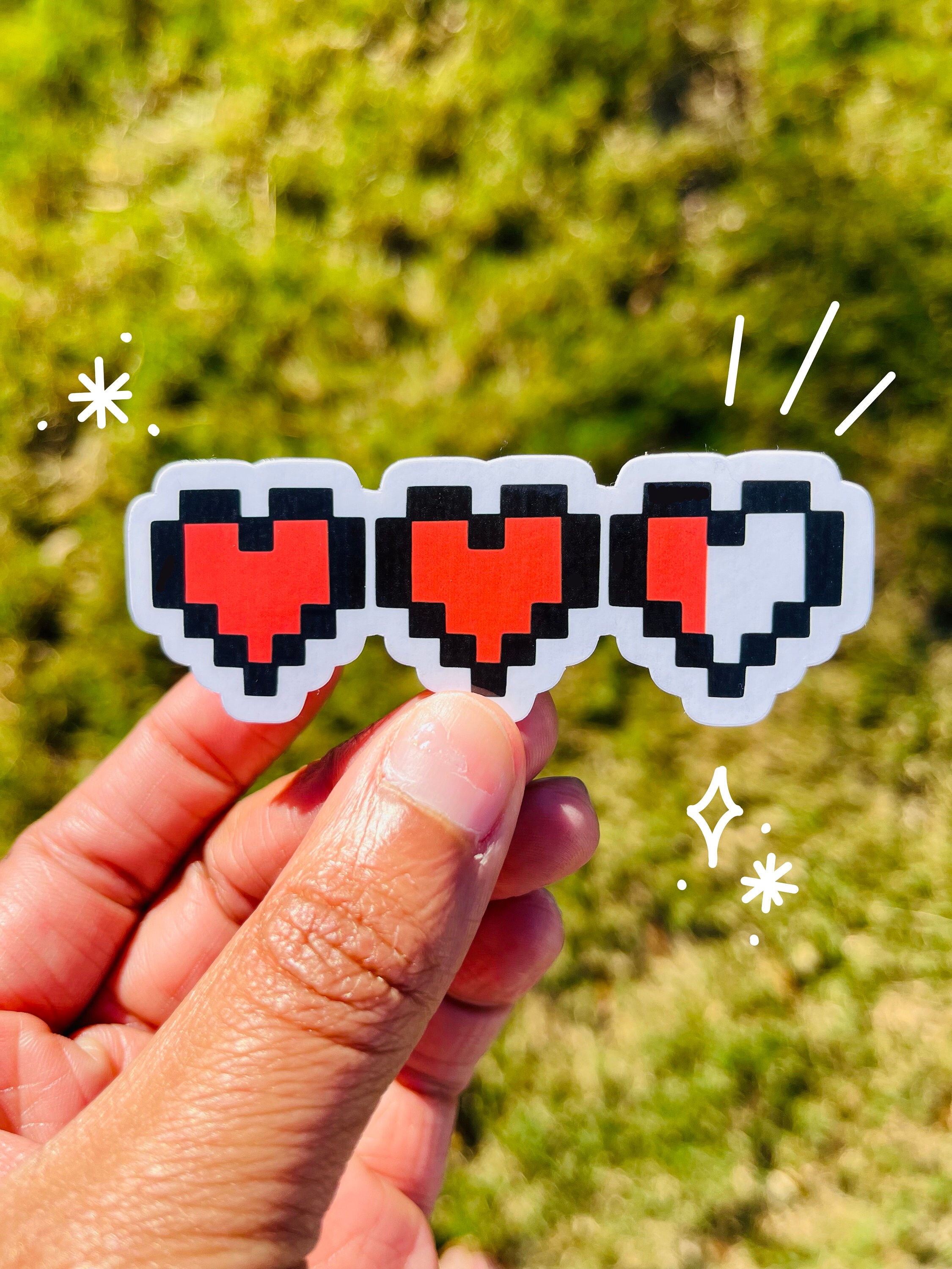 8-bit Pixel Health Heart Die Cut Sticker - Etsy