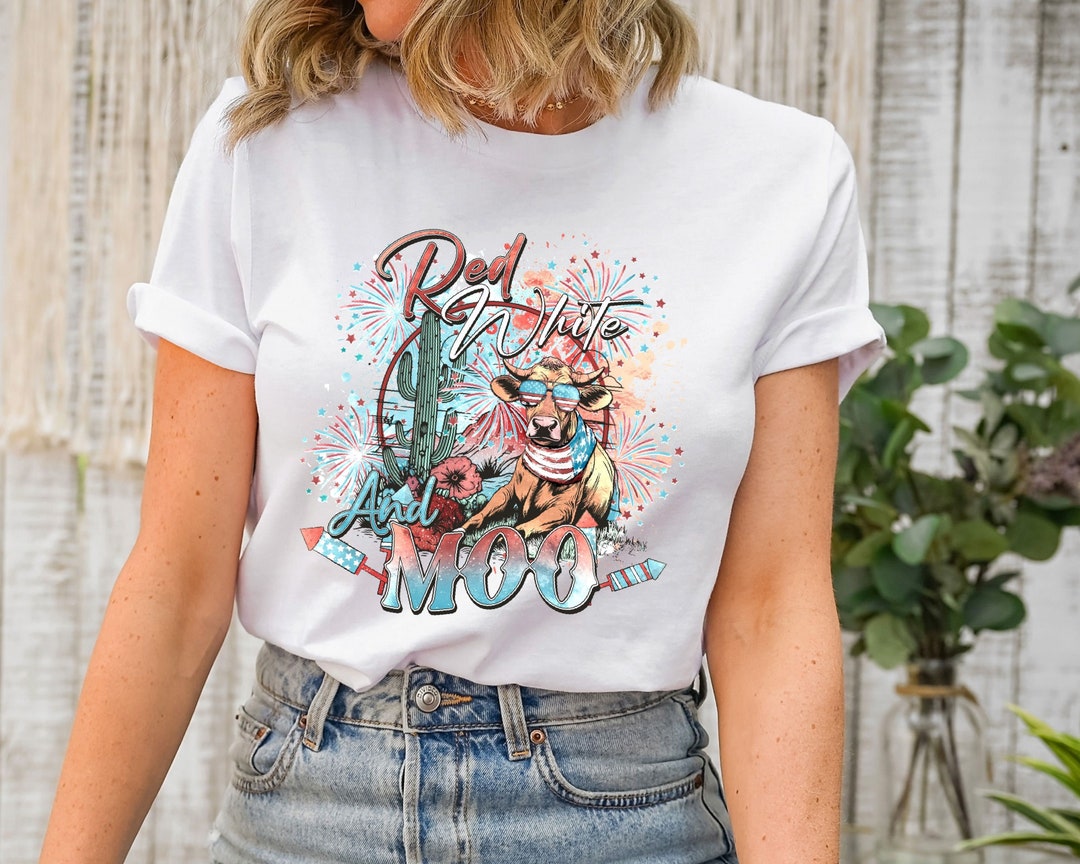 Red, White and Moo Shirt, 4th of July Shirt, Farm Birthday ...