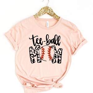 Tball Mom Leopard Shirt, Custom T-ball Tshirt, Customized Womens Shirt ...