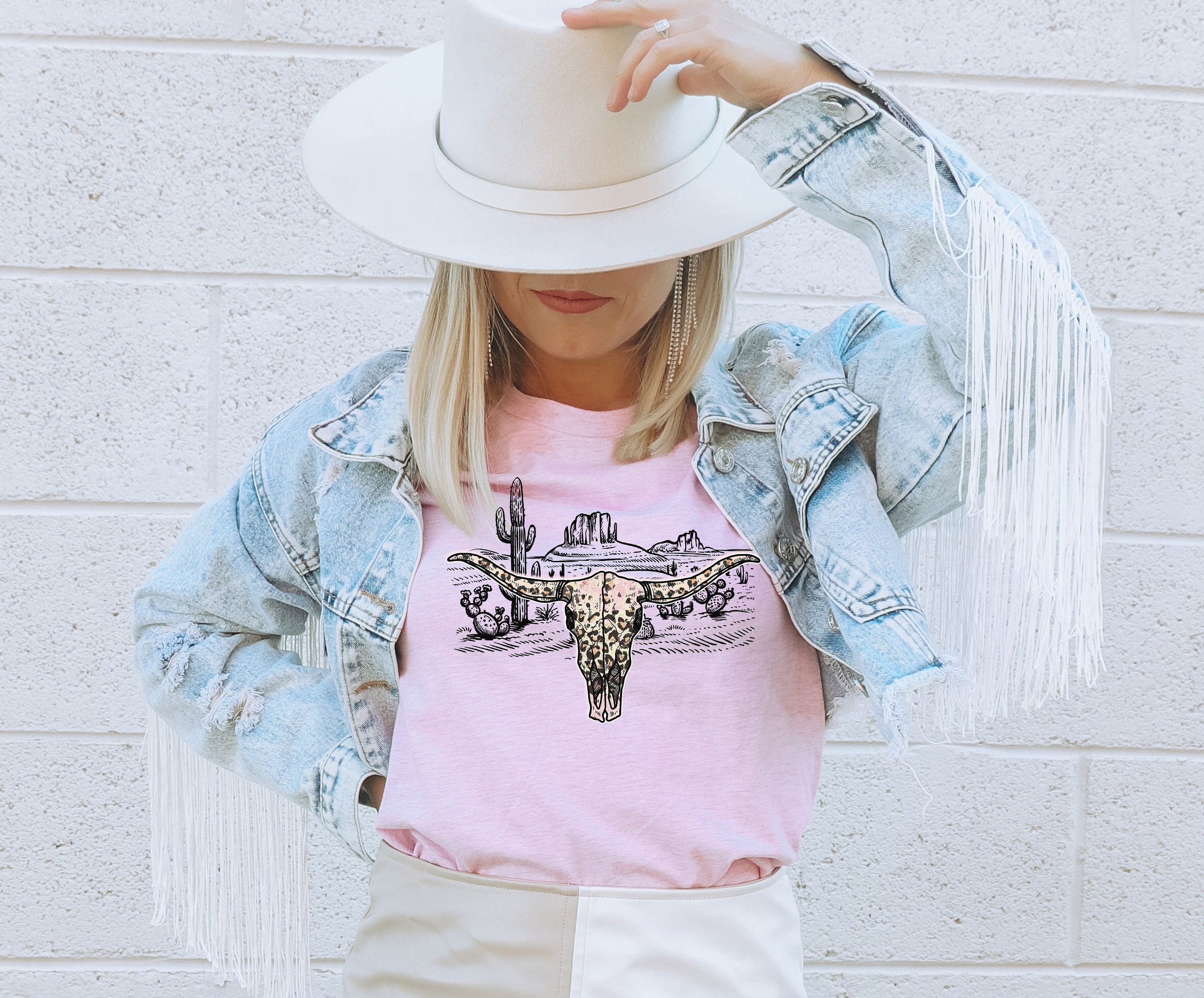 Cow Skull Leopard Print Shirt, Longhorn Skull Western Shirt, Cow Skull ...