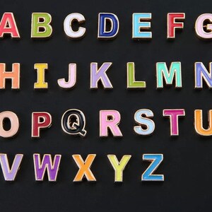 Gold Beaded Initial Bracelet in Enamel, Assortment of Letters and ...