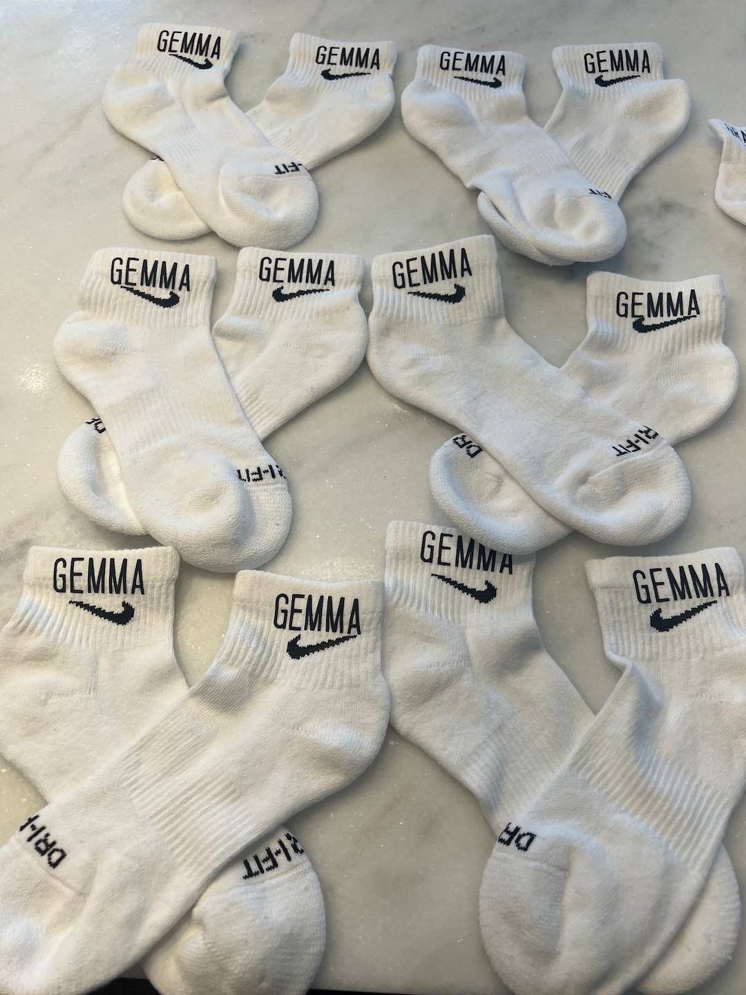 White Kids Nike Ankle Sock With Names of Choice, Personalized Nike ...
