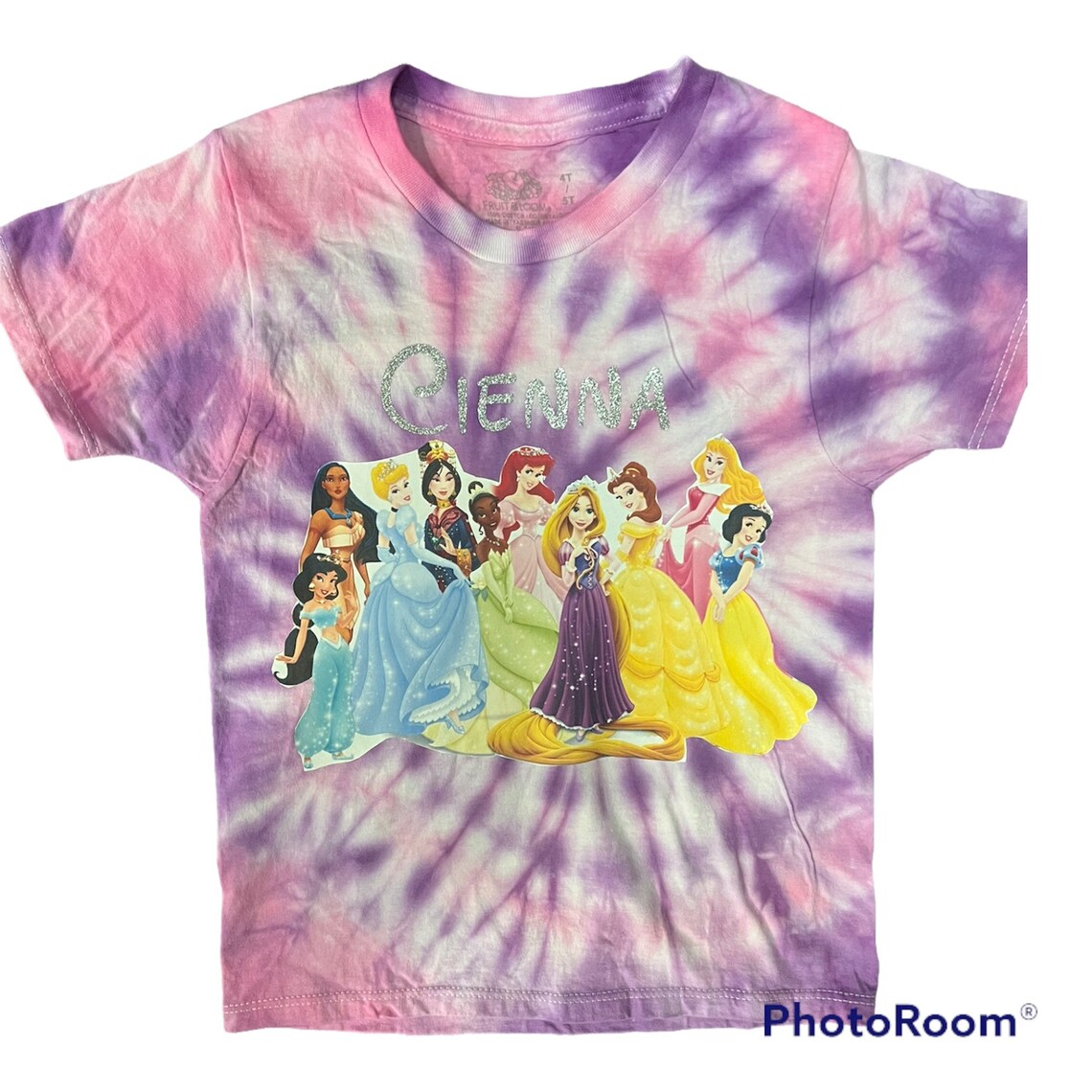 Little Girls Princesses T Shirt in Pink and Purple Tie Dye - Etsy