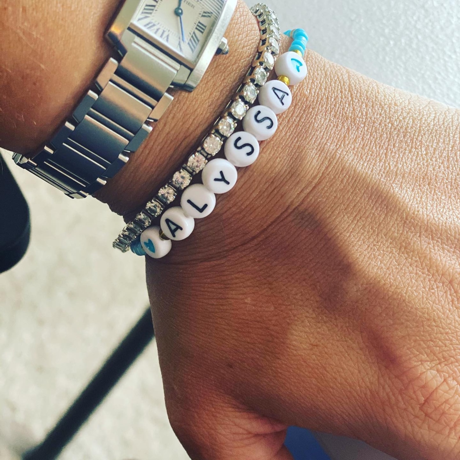 Pulseras de letras con cuentas hechas a medida y - Etsy España