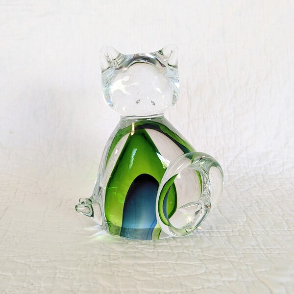 Glass Cat Figurine - Etsy
