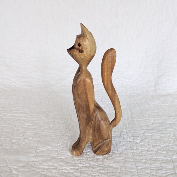 Carved Wood Cat - Etsy