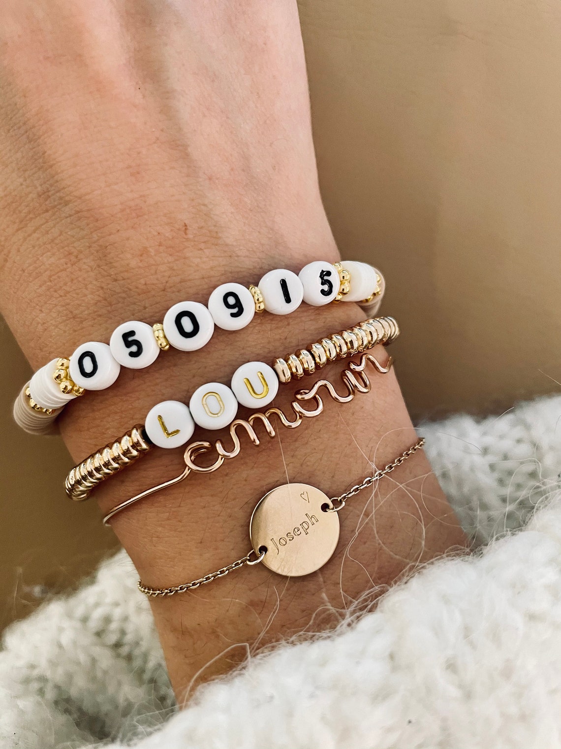 Personalized date bracelet | Etsy