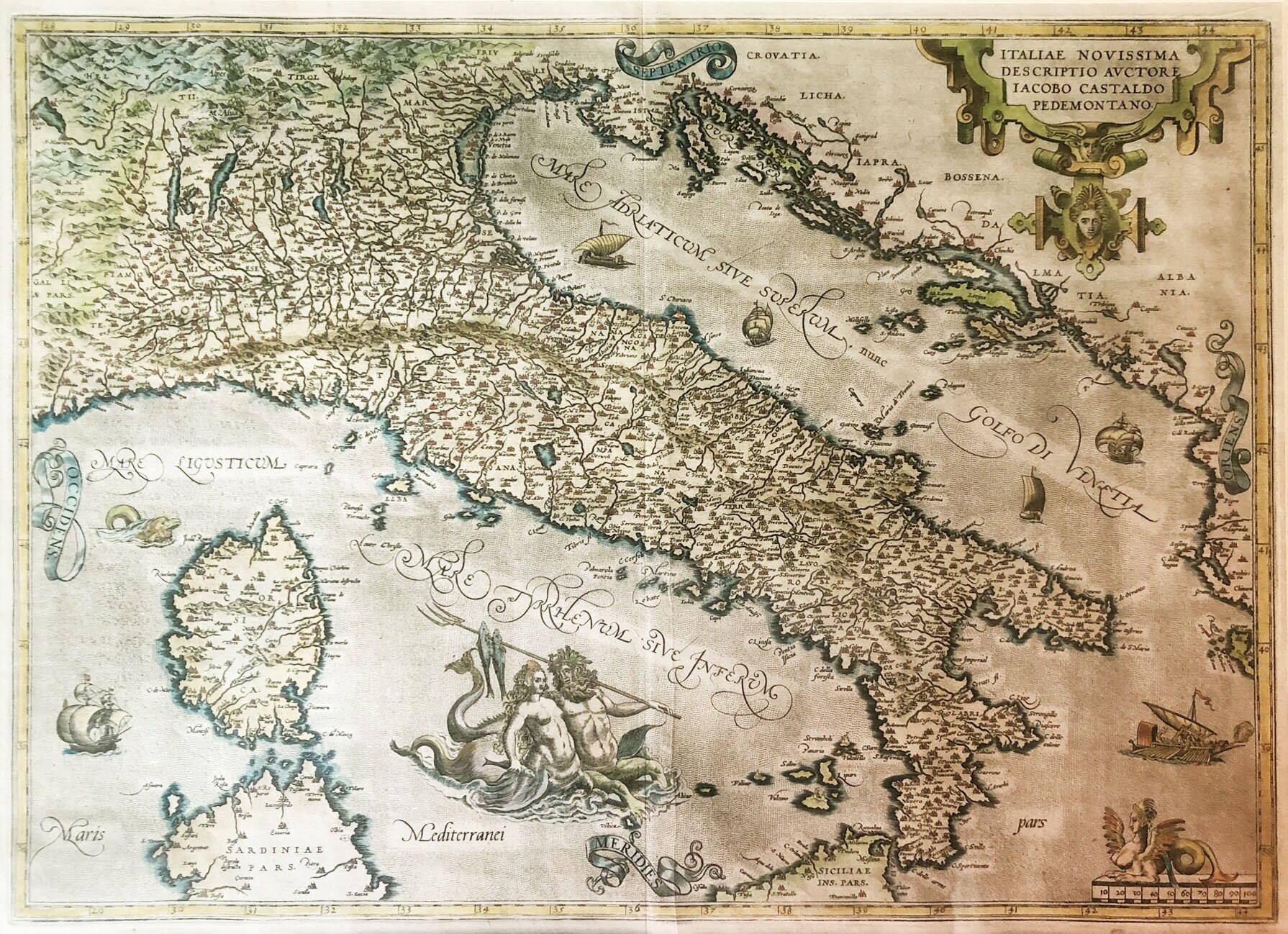 Abraham Ortelius Giacomo Gastaldi Map of Italy 1598 Copper - Etsy