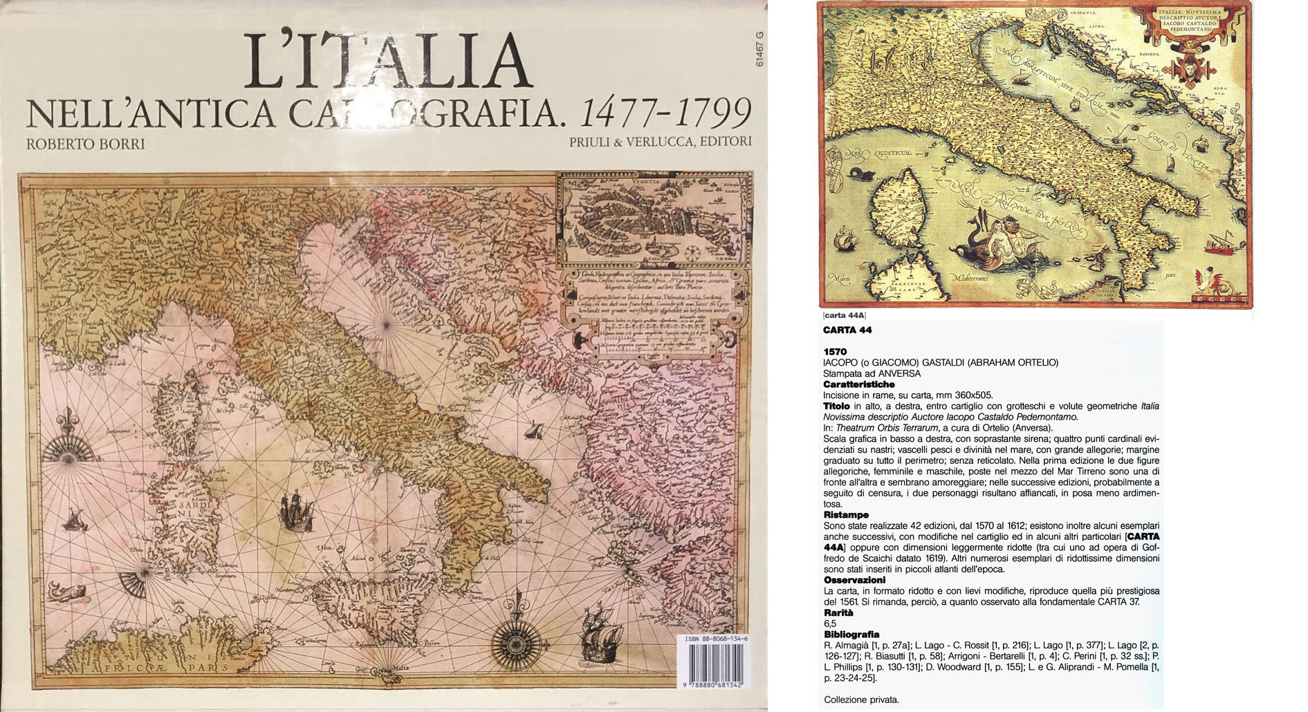 Abraham Ortelius Giacomo Gastaldi Map of Italy 1598 Copper - Etsy