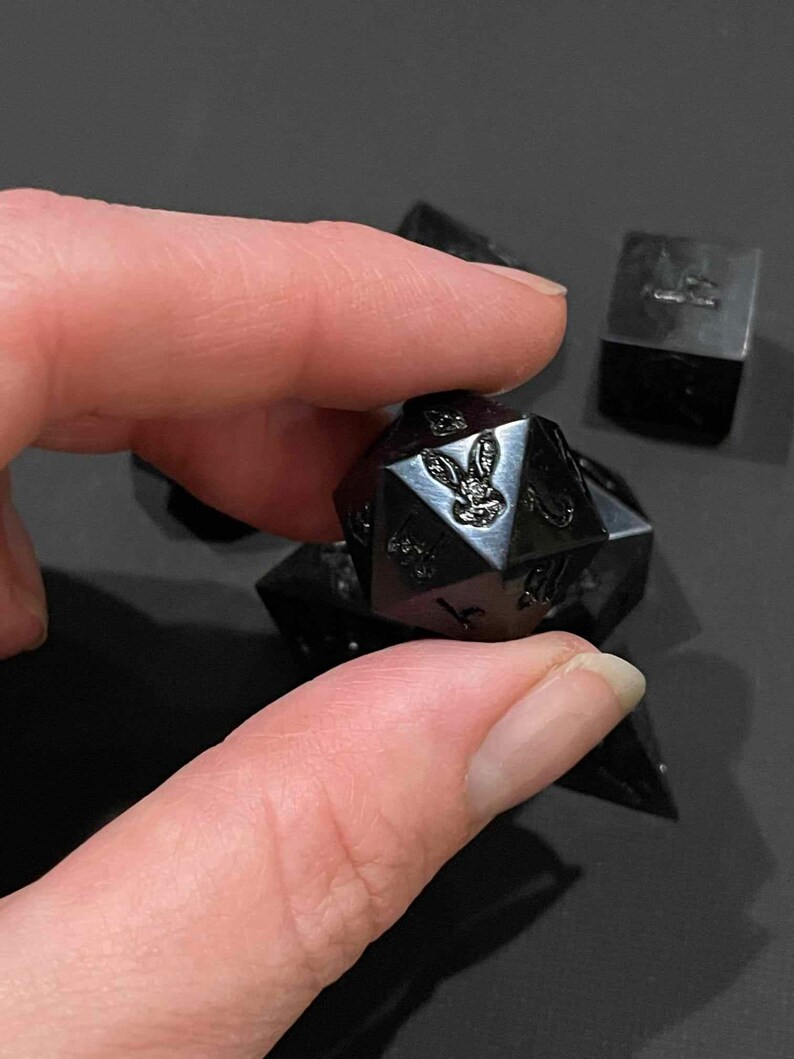 Black Heart DND Polyhedral Dice - Etsy