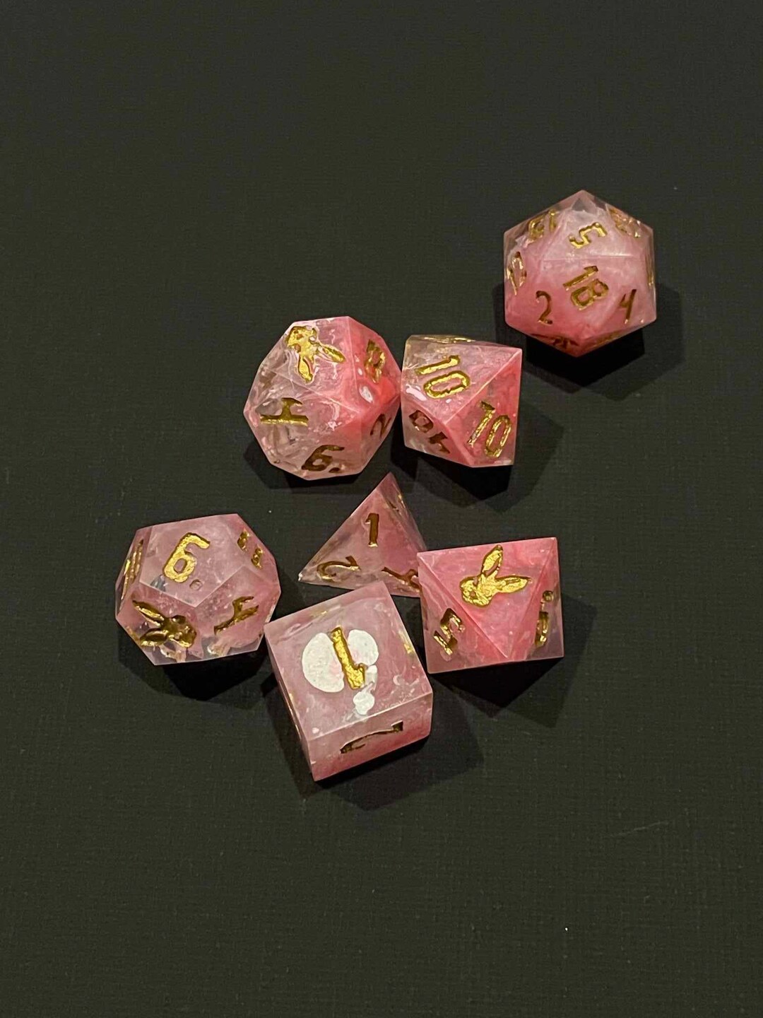 Mystic Pink DND Polyhedral Dice - Etsy