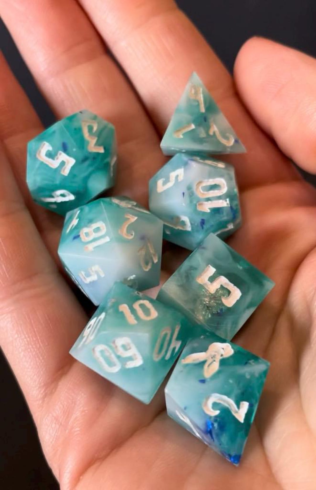 Arctic Freeze DND Polyhedral Dice - Etsy