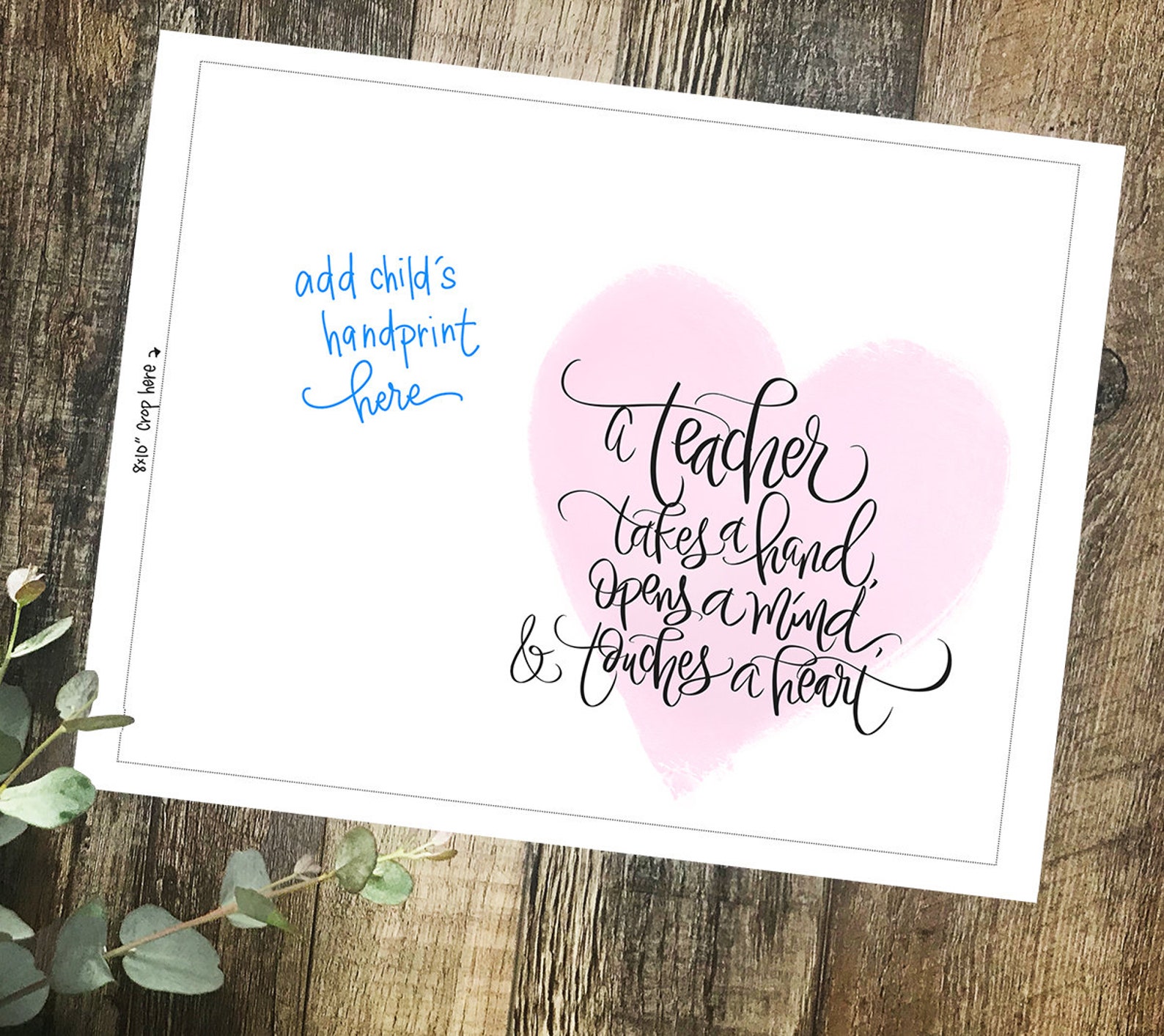 Teacher Gift End of Year Handprint Art Craft PRINTABLE Hand | Etsy