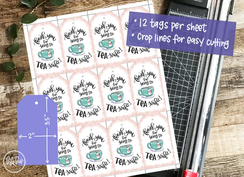 Tea Gift Tags Hand Lettered | PRINTABLE Thank You for Being Tea-rrific ...