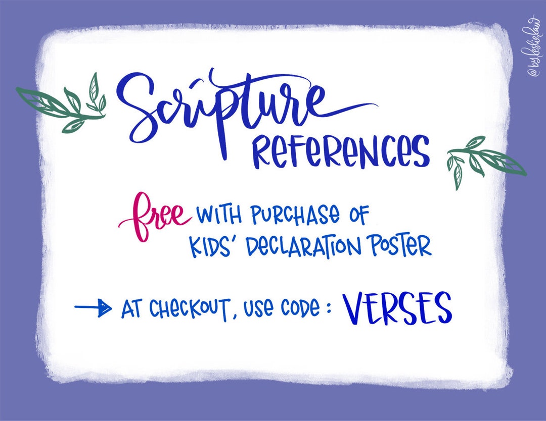 FREE Scripture References for Children's Declarations Poster | Free ...