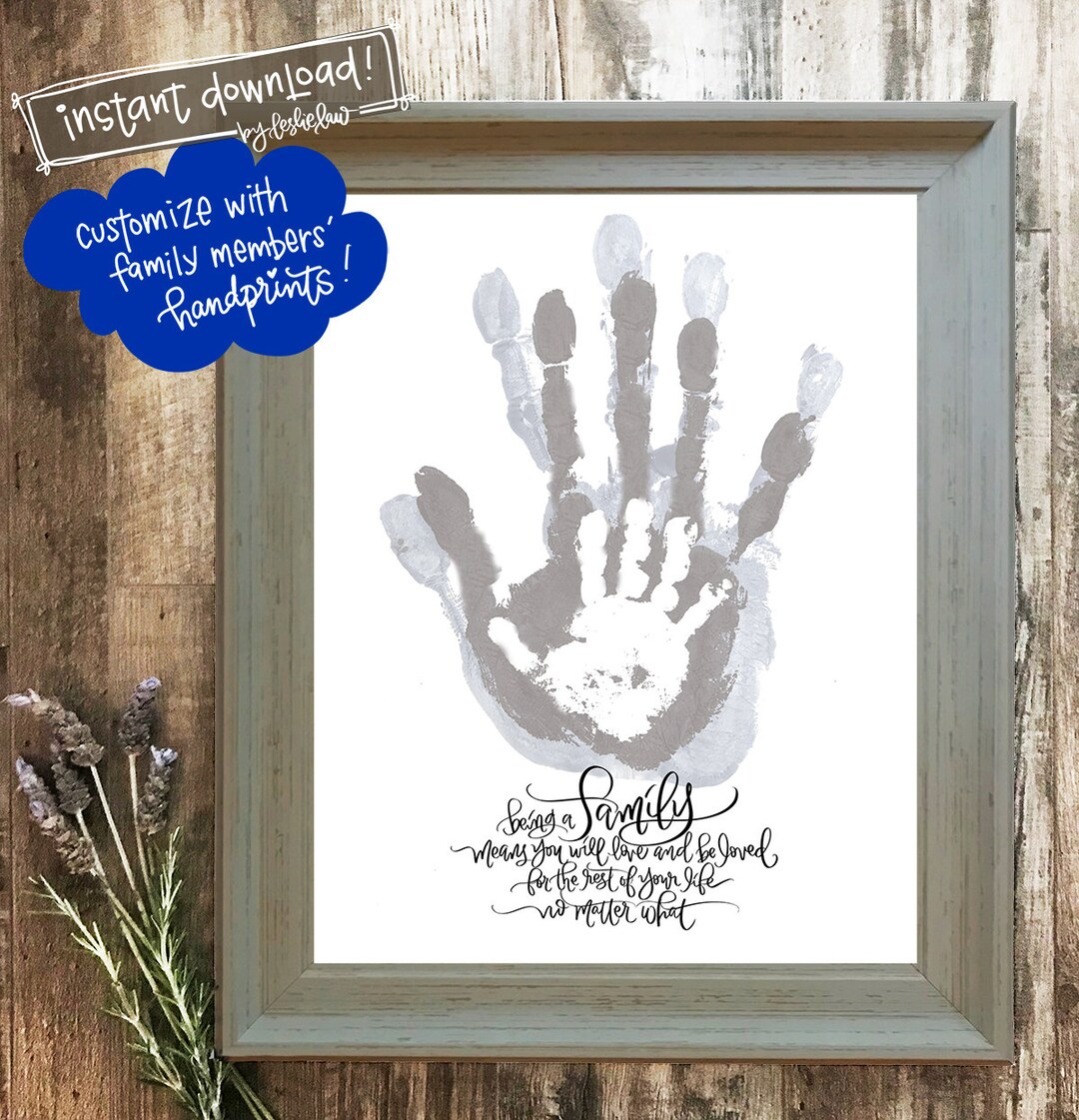 Family Handprint Keepsake | PRINTABLE Hand Lettered Instant Digital ...