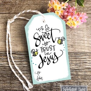 PRINTABLE Christian Gift Tag | Makes 2x3.5" Tags | Tis so Sweet to ...