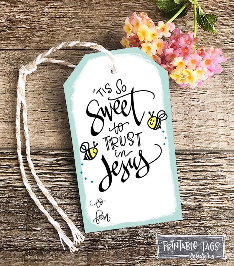 PRINTABLE Christian Gift Tag | Makes 2x3.5" Tags | Tis so Sweet to ...