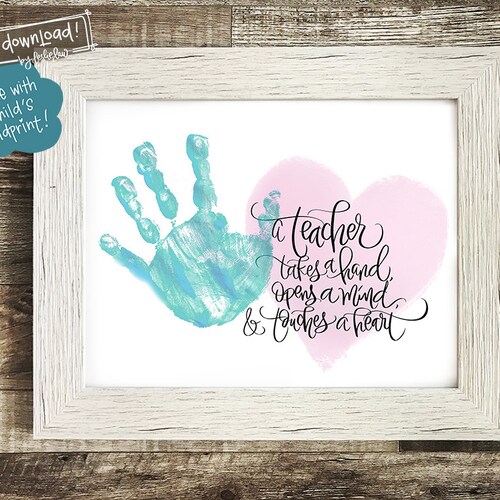 Teacher Gift End of Year Handprint Art Craft PRINTABLE Hand - Etsy