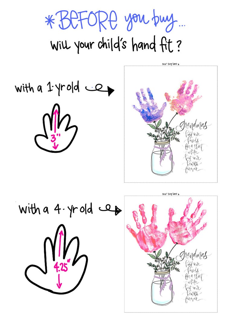 NANA Handprint Art Craft | 2 Versions Included: You Hold My Hand / OUR ...