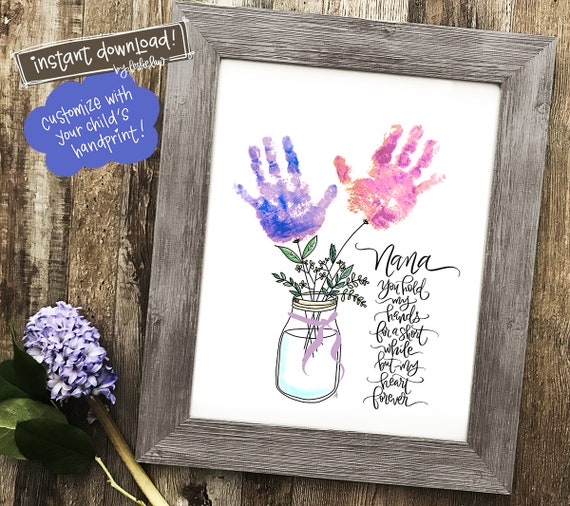 NANA Handprint Art Craft 2 Versions Included: You Hold My - Etsy