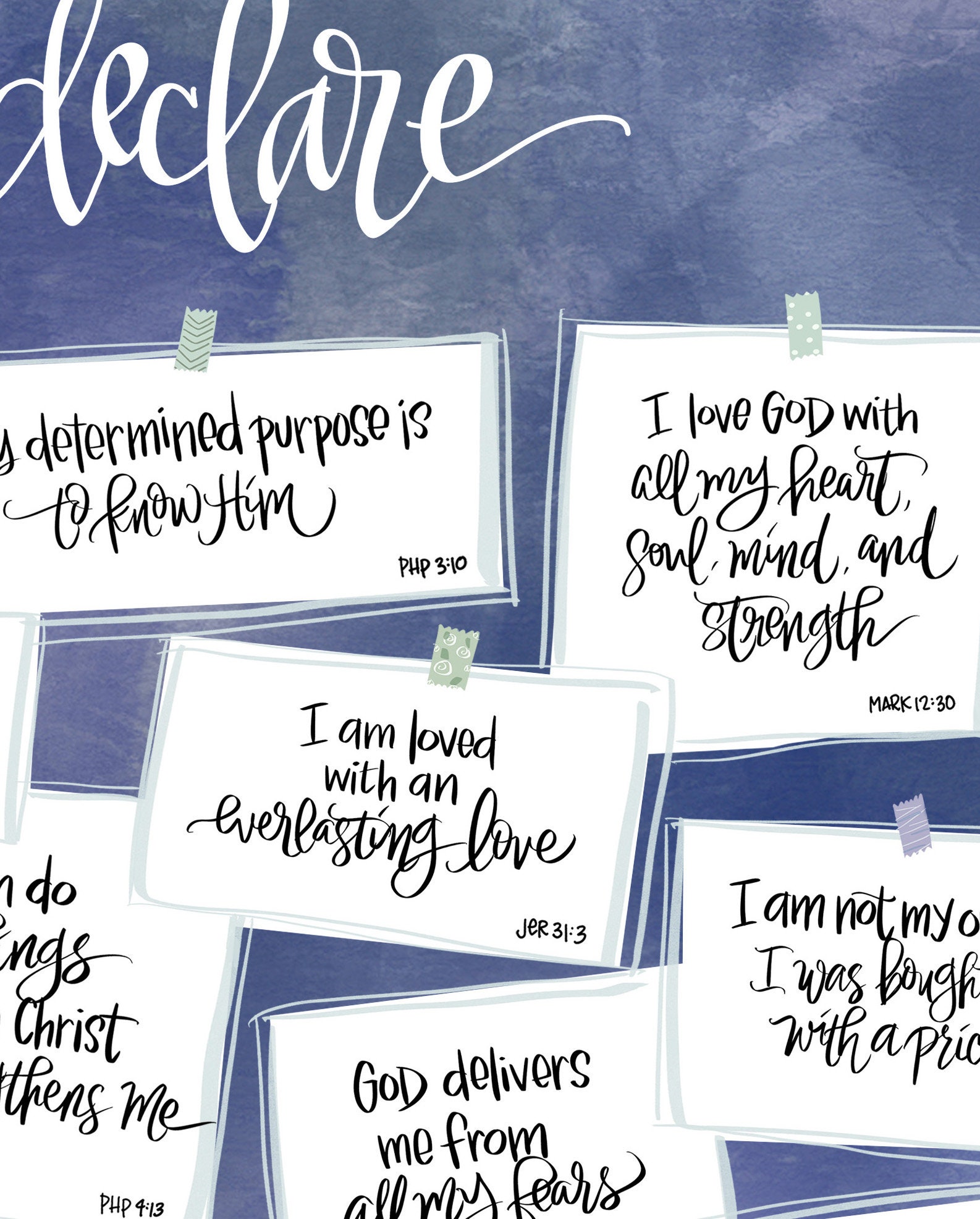 Adult Version BIBLE Declaration Poster 16x20 | 100% Hand Lettered ...