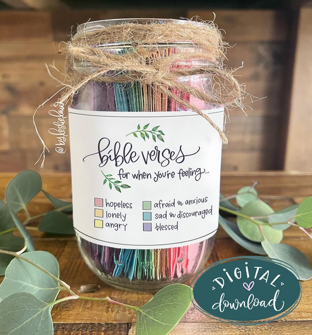 Bible Verse Jar DIY PRINTABLE | 120 Color Coded Verses PDF File ...