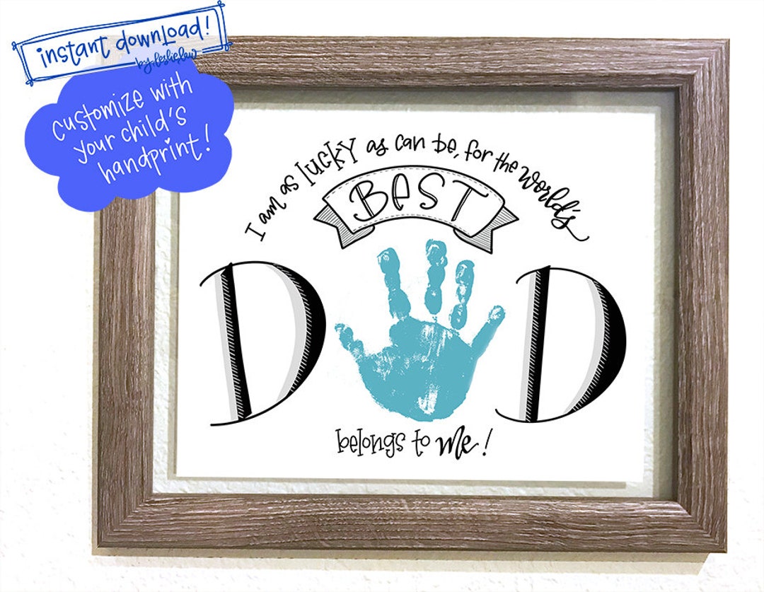 World's Best Dad Handprint Art Craft | Father's Day Keepsake Gift | Add ...