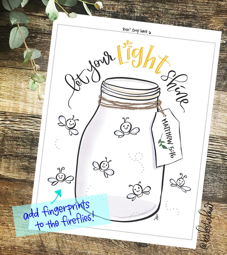 Let Your Light Shine Fingerprint Craft | 100% Hand Lettered ...