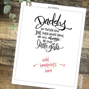 TWINS/ SISTERS VERSION Daddy's Little Girls Handprint Art | Customize ...