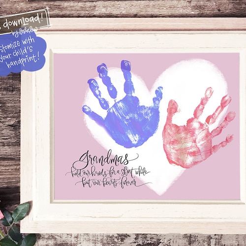 Handprint GRANDMA Gift Grandmother Keepsake PRINTABLE Hand - Etsy