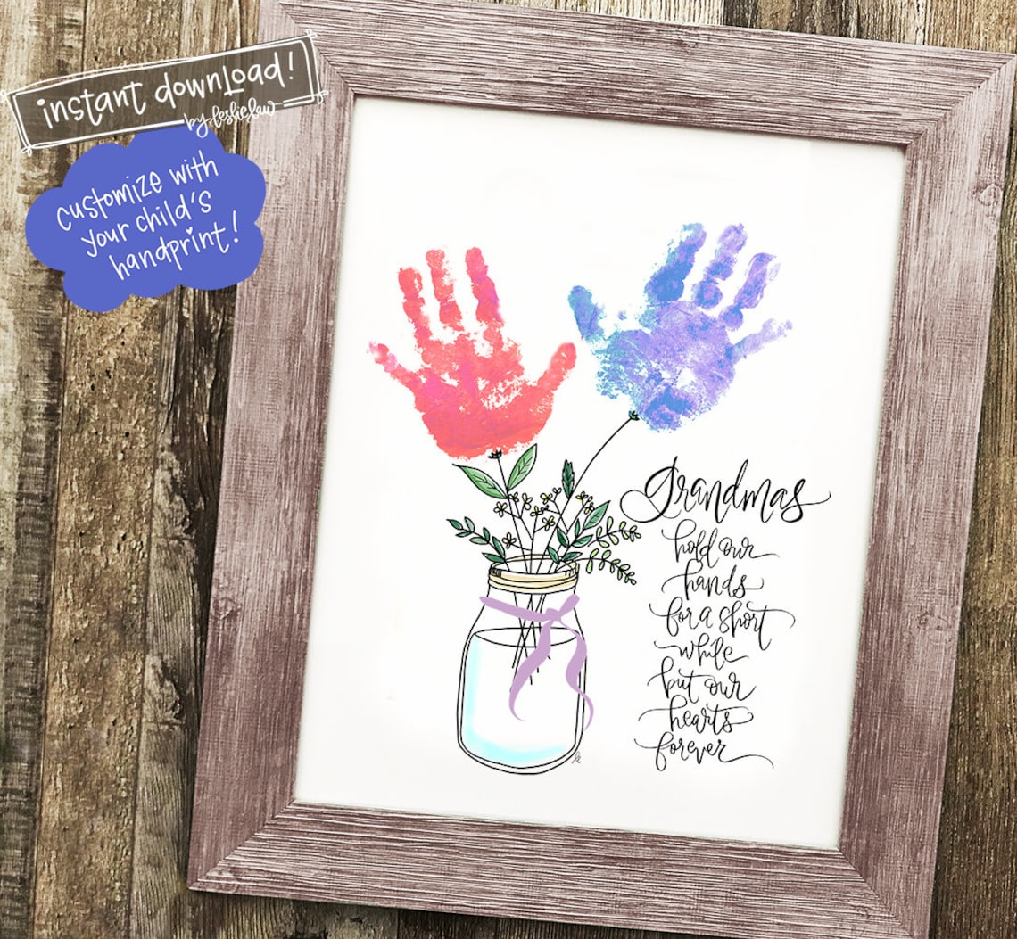 Handprint GRANDMA Gift Grandmother Keepsake PRINTABLE Hand | Etsy