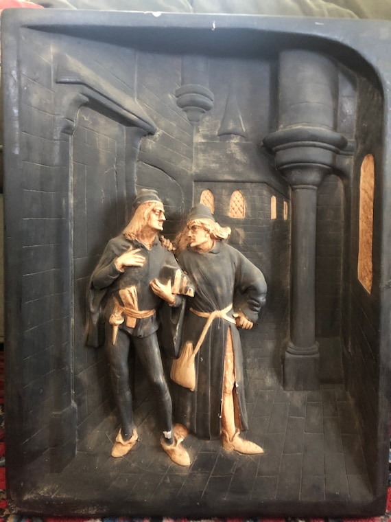 Vintage Medieval Style Relief Wall Hanging | Etsy