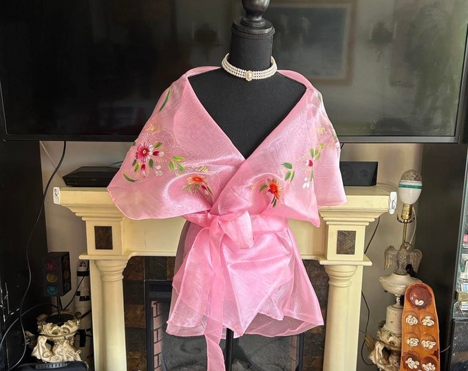 Philippines Filipino Organza Alampay | Wrap Around Hand Painted Alampay ...