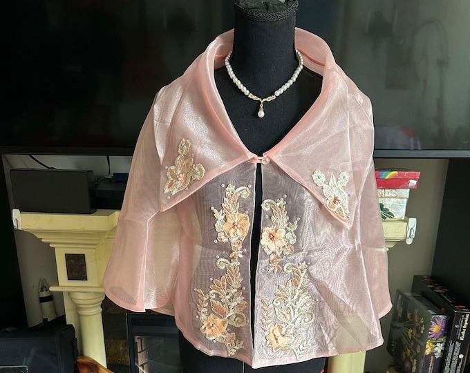 Philippines Modern Filipiniana Poncho Style Alampay, Organza Fabric ...