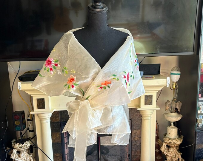 Philippines Filipino Organza Alampay | Wrap Around Hand Painted Alampay ...