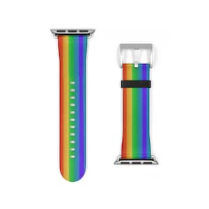 Pride Rainbow Apple Watch Band| LGBT Watch Band| Happy Pride Watch Band ...