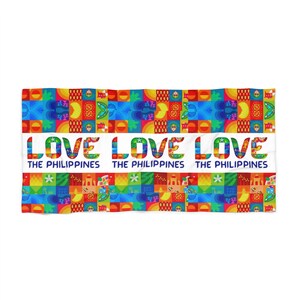 Philippines Filipino "love the Philippines " Beach Towel Filipino ...