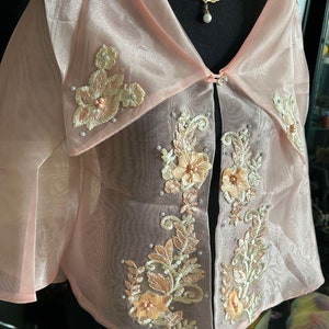 Philippines Modern Filipiniana Poncho Style Alampay, Organza Fabric ...