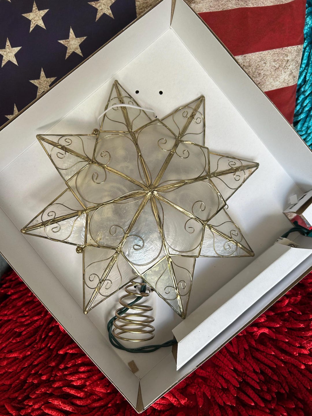 Philippines Capiz Star Tree Topper | 8.5 Inch Lighted Tree Topper With ...