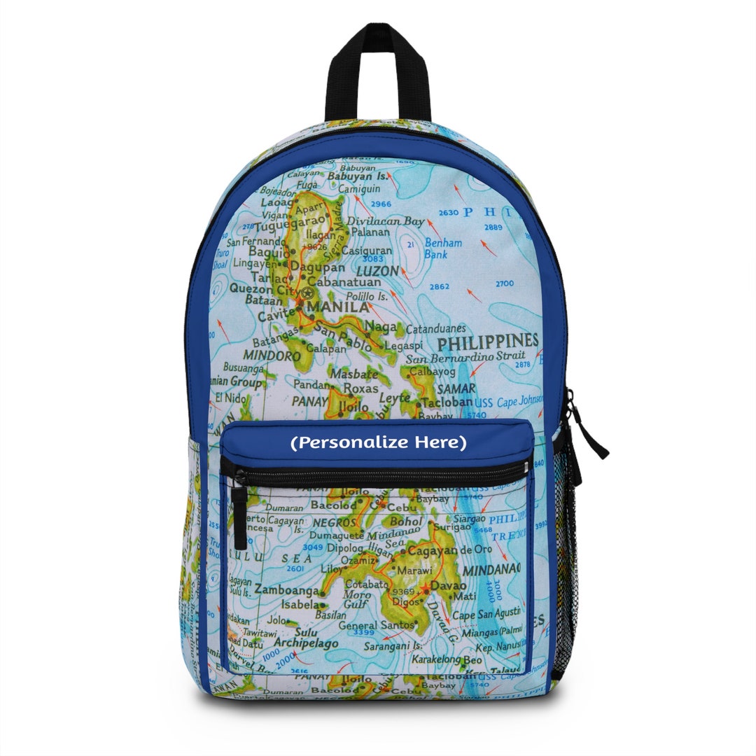 Personalized Philippine Map Backpack Filipino Map Bag - Etsy