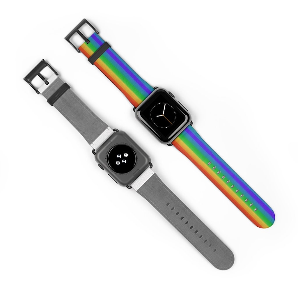 Pride Rainbow Apple Watch Band| LGBT Watch Band| Happy Pride Watch Band ...