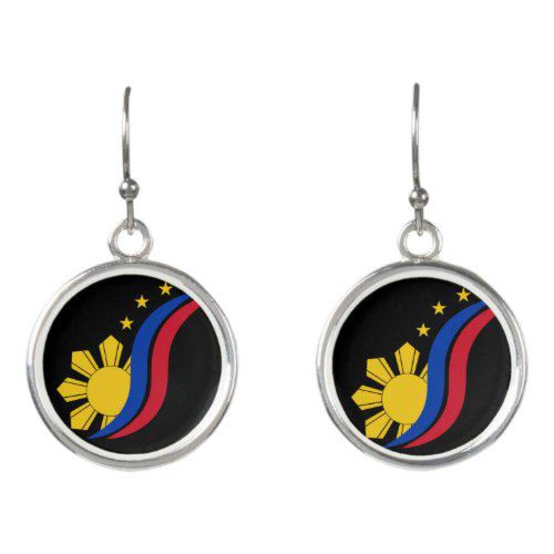 Philippine Flag Inspired Earrings | Drop Dangling | Philippines ...