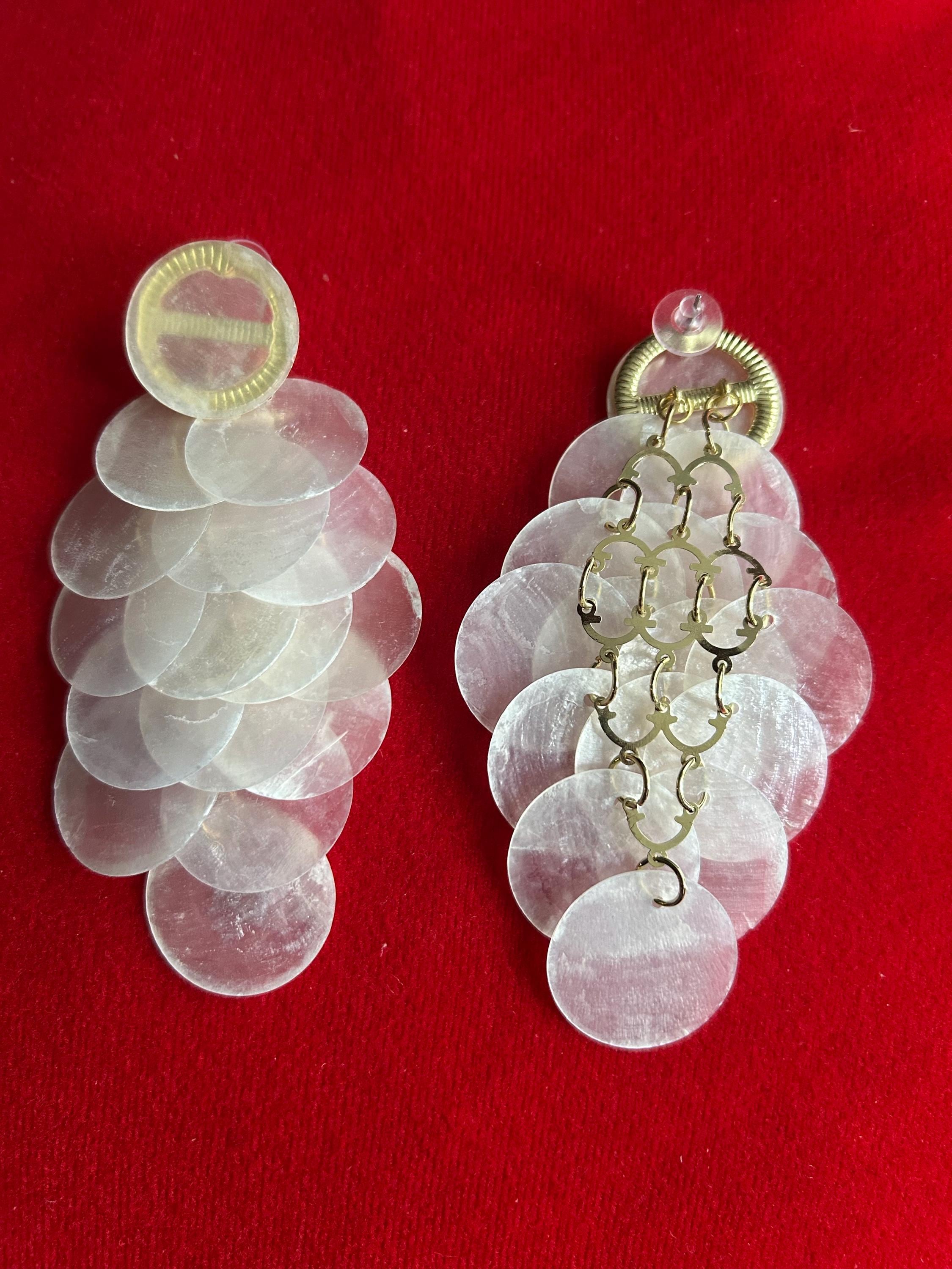 Philippines Filipino Native Capiz Shell Dangling Earrings - Etsy