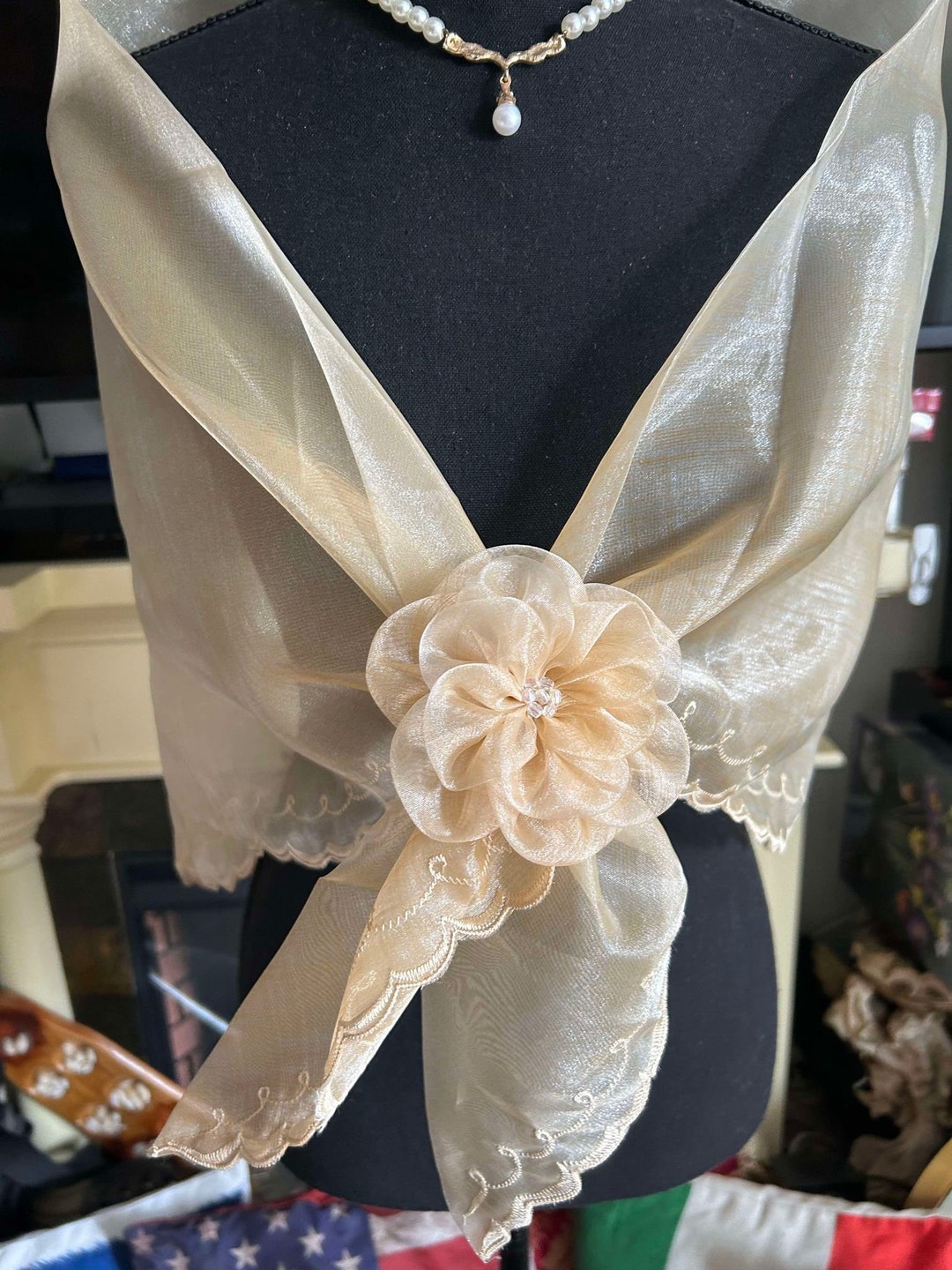 Philippines Traditional Filipiniana Shawl Alampay With Brooch. Made of ...