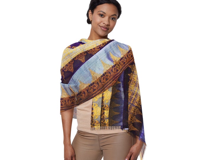 Batik Scarf Indonesian-javanese Style With Organic Leaves Design, Block ...