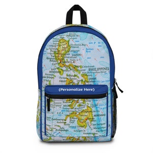 Personalized Philippine Map Backpack | Filipino Map Bag | Crisply ...