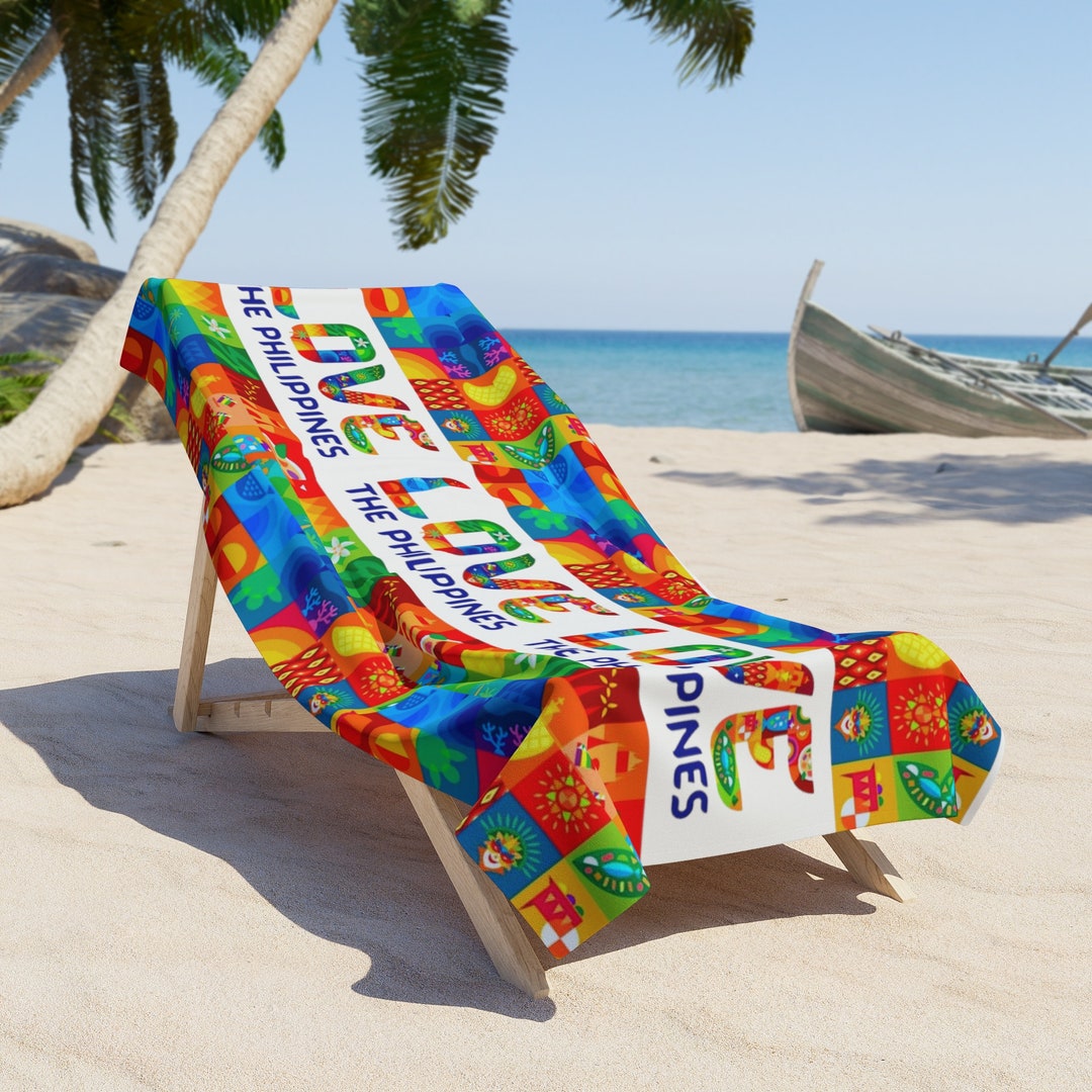 Philippines Filipino "love the Philippines " Beach Towel Filipino ...