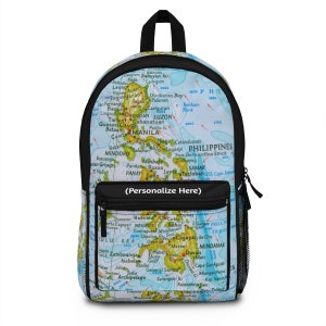Personalized Philippine Map Backpack Filipino Map Bag - Etsy