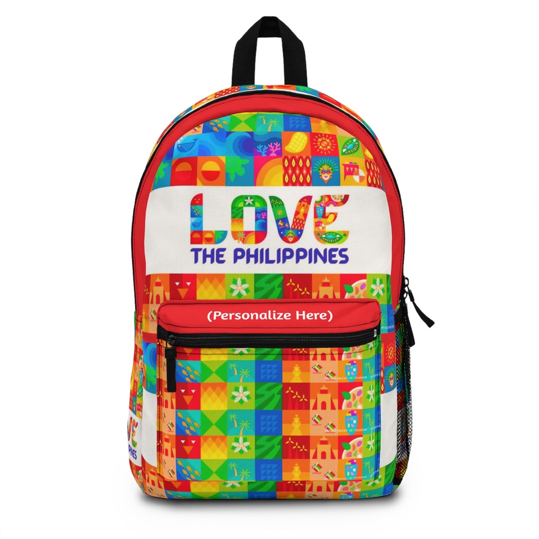 Personalized Philippine Map Backpack Filipino Map Bag Crisply Printed ...